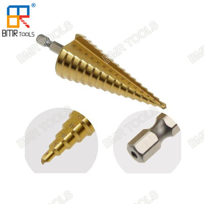 BMR TOOLS 4-32mm straight flute hss step drill with helix shank for hole drilling supplier