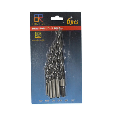 BMR TOOLS Brad Point Drill Bit Set-6pcs inch size industrial quality for wood ply-wood pvc tube and plastic working supplier