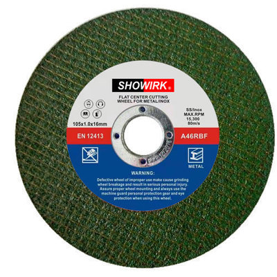 Flat Type 4"(105mm) Metal Cutting Wheel for Specially for Inox Cutting Double Nets in Green Color supplier