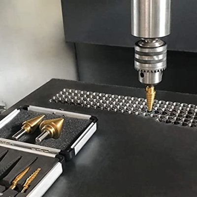 Step Drill Bit Set & Automatic Center Punch- Unibit, Titanium Coated, Double Cutting Blades, High Speed Steel, Short Len supplier