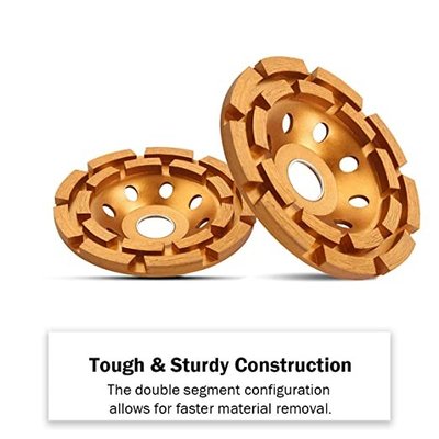 4.5 Inch Double Row Diamond Cup Grinding Wheel Gold for Angle Grinder Polishing and Cleaning Stone/Cement/Marble/Rock supplier