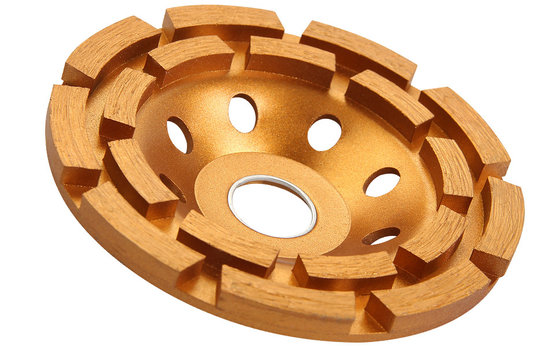 4.5 Inch Double Row Diamond Cup Grinding Wheel Gold for Angle Grinder Polishing and Cleaning Stone/Cement/Marble/Rock supplier
