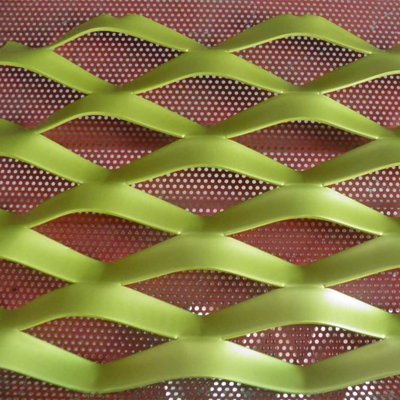 Powder Coated Decorative Aluminium Expanded Metal Mesh for Claddings, Tiles and Facades
