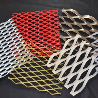 Powder Coated Decorative Aluminium Expanded Metal Mesh for Claddings, Tiles and Facades