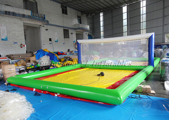 Indoor Inflatable Sports Field , Blue Inflatable Beach Volleyball Court With Air Pump