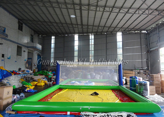 Indoor Inflatable Sports Field , Blue Inflatable Beach Volleyball Court With Air Pump