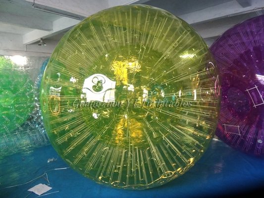 Colorful Inflatable Zorb Ball , Rolling Human Body Zorb Ball 2.8m x 1.8m