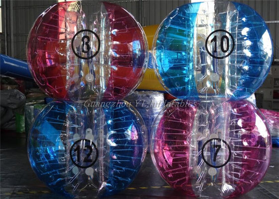 Outdoor Inflatable Body Bubble Ball , Colored Striped Soccer Bubble Ball