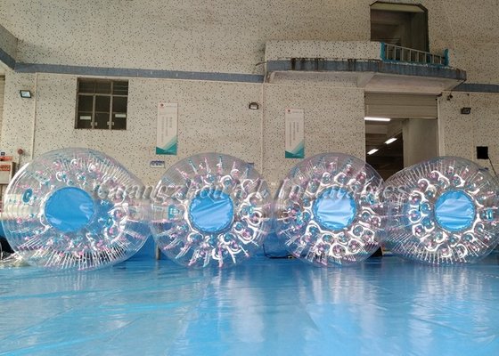 Transparent Inflatable Water Roller , Swimming Inflatable Fun Roller With Cover