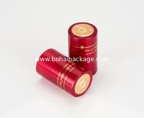 custom red color pvc wine shrink capsule 30x65mm pvc heat sensitive capsule