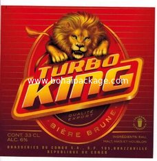Custom Print Self-Adhesive Paper Beer Label Wet Strength Metalized Beer Label Waterproof Removable Beer Bottle Label