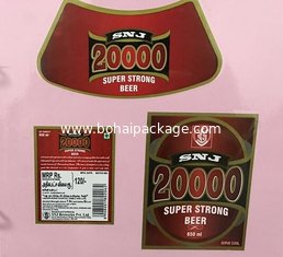 Custom beer bottle print label , wine self adhesive label printing