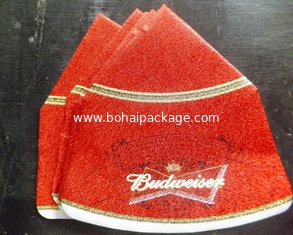 self adhesive aluminium foil beer label beer bottle neck aluminium labels Customized Metallic Paper UV Printing Beer Bot