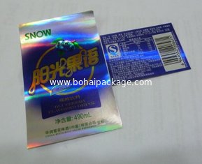 High end custom laser metallized paper for beer label/private label beer