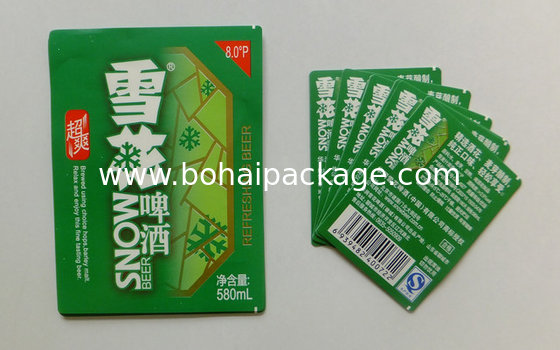 Nice Custom Printing Wet Strength Adhesive Paper Beer Label metalized paper beer body label for glass bottles