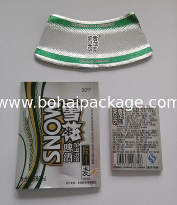 Wet Strength Metalized Beer Label Customized Metallic Paper UV Printing Beer Bottle Label  Print Self-Adhesive Paper Bee