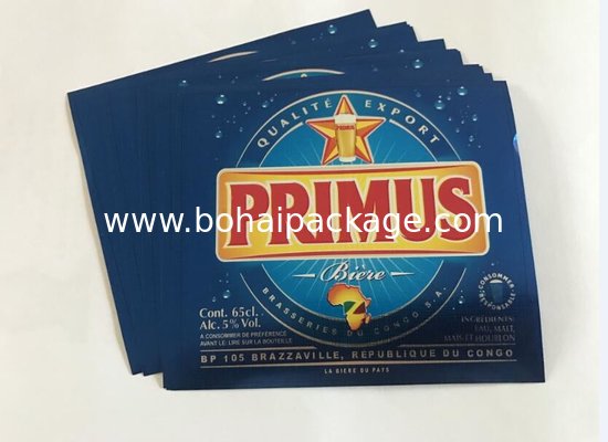 Beer bottle label high wet strenth paper beer labels for bottles metalzied paper beer body label