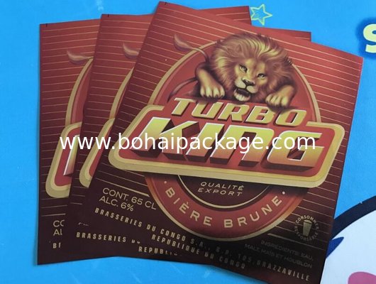 Beer bottle label high wet strenth paper beer labels for bottles metalzied paper beer body label