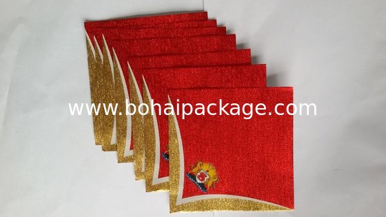 Permanent glossy adhesive beer label with gold or silver foil  beer neck label