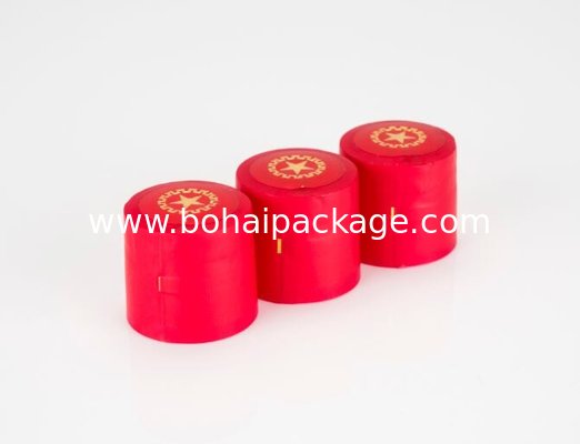 pvc heat shrink cap seal for wine bottle, pvc shrink capsules PVC wine caps for red wine bottle in red color