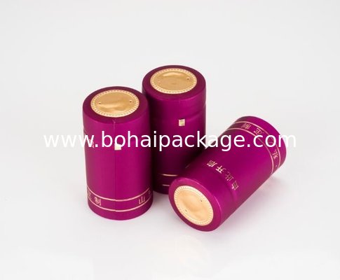 pvc heat shrink cap seal for wine bottle, pvc shrink capsules PVC wine caps for red wine bottle in red color