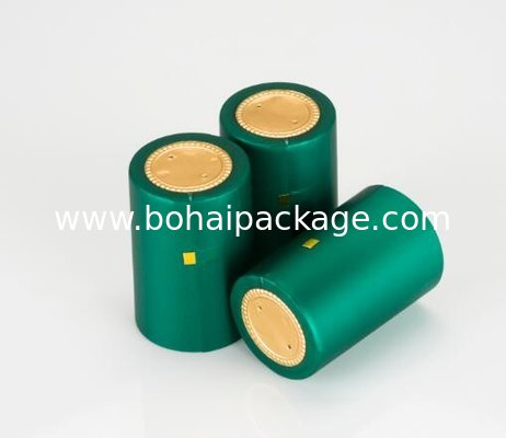black color pvc heat shrink capsule for wine with tearing line silver wholesale grape wine capsule