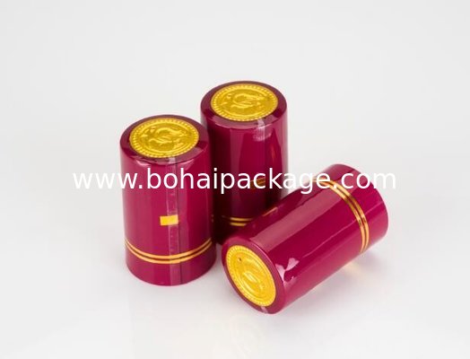 black color pvc heat shrink capsule for wine with tearing line silver wholesale grape wine capsule