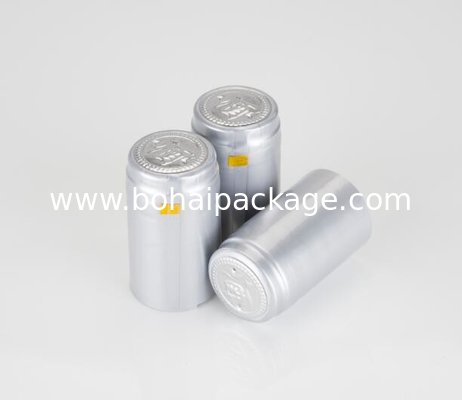 black color pvc heat shrink capsule for wine with tearing line silver wholesale grape wine capsule