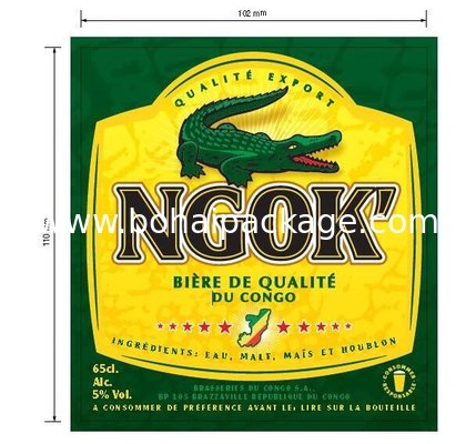 Beer bottle label high wet strenth paper beer labels for bottles metalzied paper beer body label