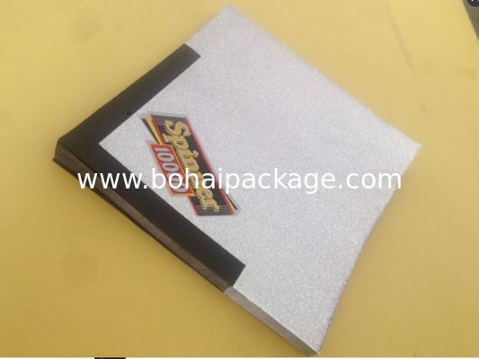 Permanent glossy adhesive beer label with gold or silver foil  beer neck label