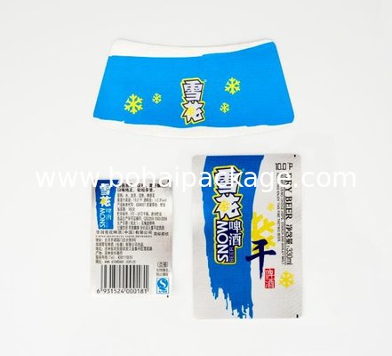Custom Printed Self Wet Strength Adhesive Paper Beer Label metallized paper  beer label,aluminum beer neck label foil