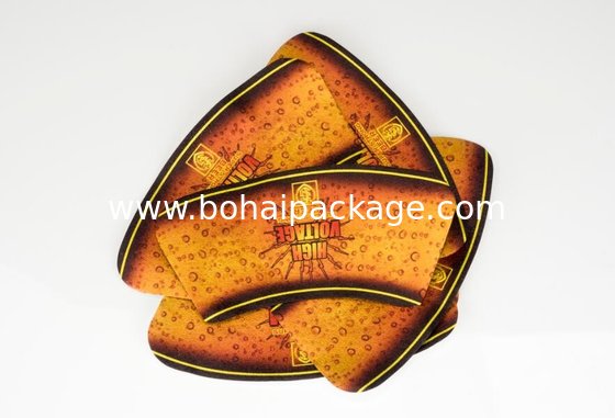 Pure Aluminum foil for beer bottle label with hole for india market  105  105 square foil beer neck label