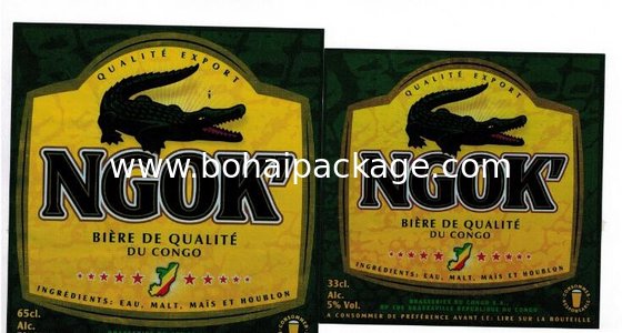 beer label with metalized paper private beer bottle labels Custom Printing Self Wet Strength Adhesive Paper Beer Label