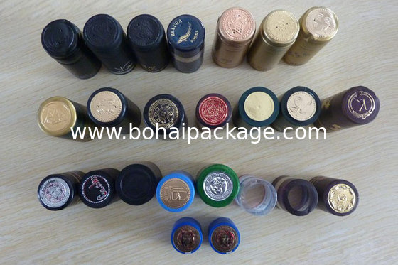 PVC heat shrink wine capsule with aluminum foil top Custom Wine Bottle Shrink Caps
