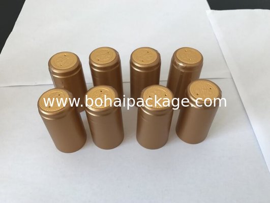 Gold PVC heat shrinkable  capsule for red wine bottle Custom Wine Bottle Shrink Caps