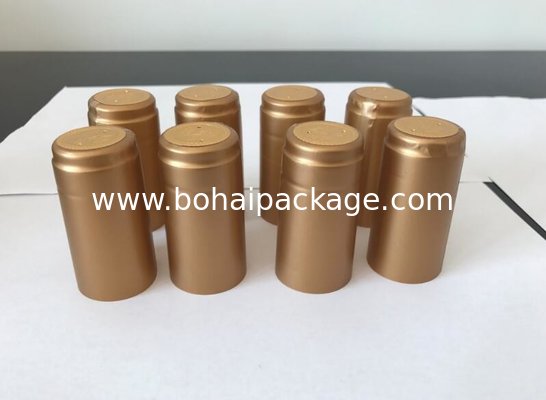 Wholesale hot sale PVC Shrink Sleeve Capsule for Olive Oil Bottle Cap gold color capsule for wine bottle