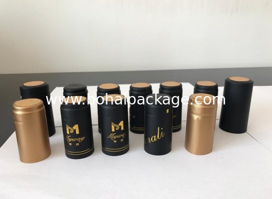 PVC heat shrink wine capsule with aluminum foil top Custom Wine Bottle Shrink Caps