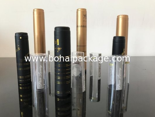 Beautiful PVC Heat Shrink Capsule for Vodka Caps custom design black golden   PVC heat shrinkable film wine capsule