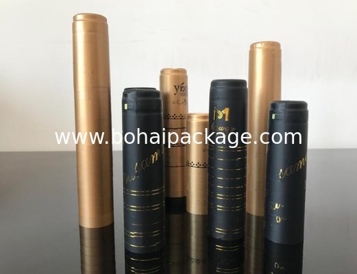 Beautiful PVC Heat Shrink Capsule for Vodka Caps custom design black golden   PVC heat shrinkable film wine capsule
