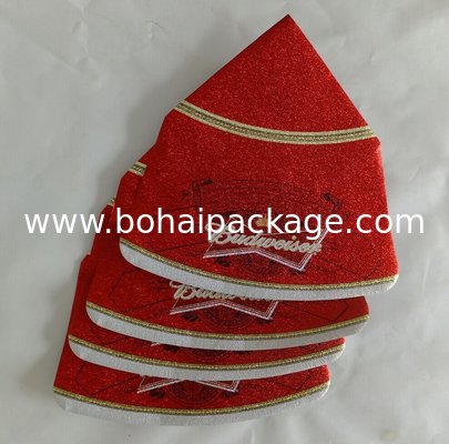 self adhesive aluminium foil beer label beer bottle neck aluminium labels Customized Metallic Paper UV Printing Beer Bot
