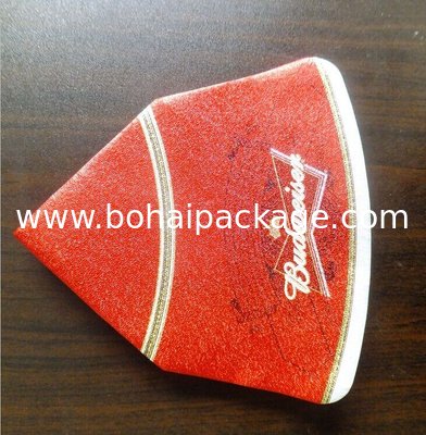 self adhesive aluminium foil beer label beer bottle neck aluminium labels Customized Metallic Paper UV Printing Beer Bot