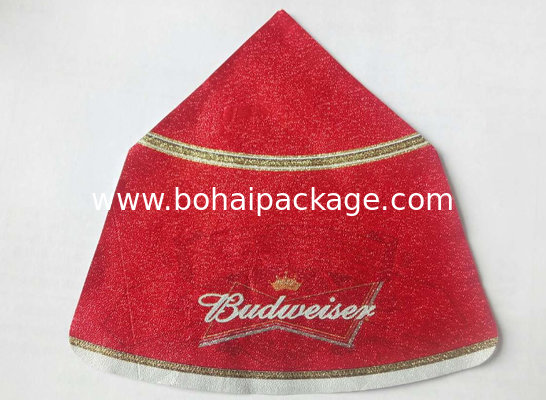 Professional Aluminum Foil beer neck label supplier from China  105*105 mm square aluminum foil beer neck label