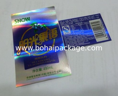 High end custom laser metallized paper for beer label/private label beer