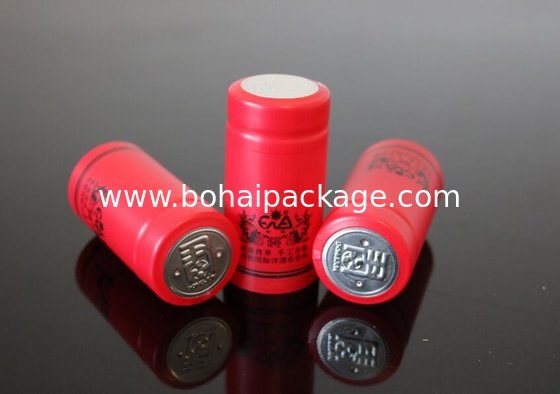 Red pvc heat shrink cap seal for wine bottle, pvc shrink capsules for red wine bottle