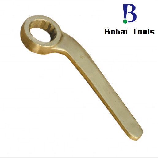 Non Sparking Safety Copper Alloy Hand Tools bent Box Wrench ,56-140mm Or Customized Al-cu