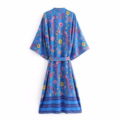 Plus Size Women Long Kimono Cotton Cover Ups