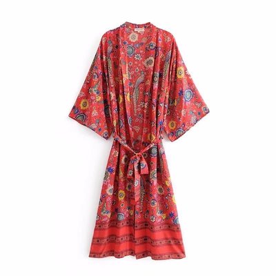 Plus Size Women Long Kimono Cotton Cover Ups