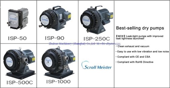 0.6kw 500L/min Anest Iwata oil free scroll vacuum pump for power light engineering