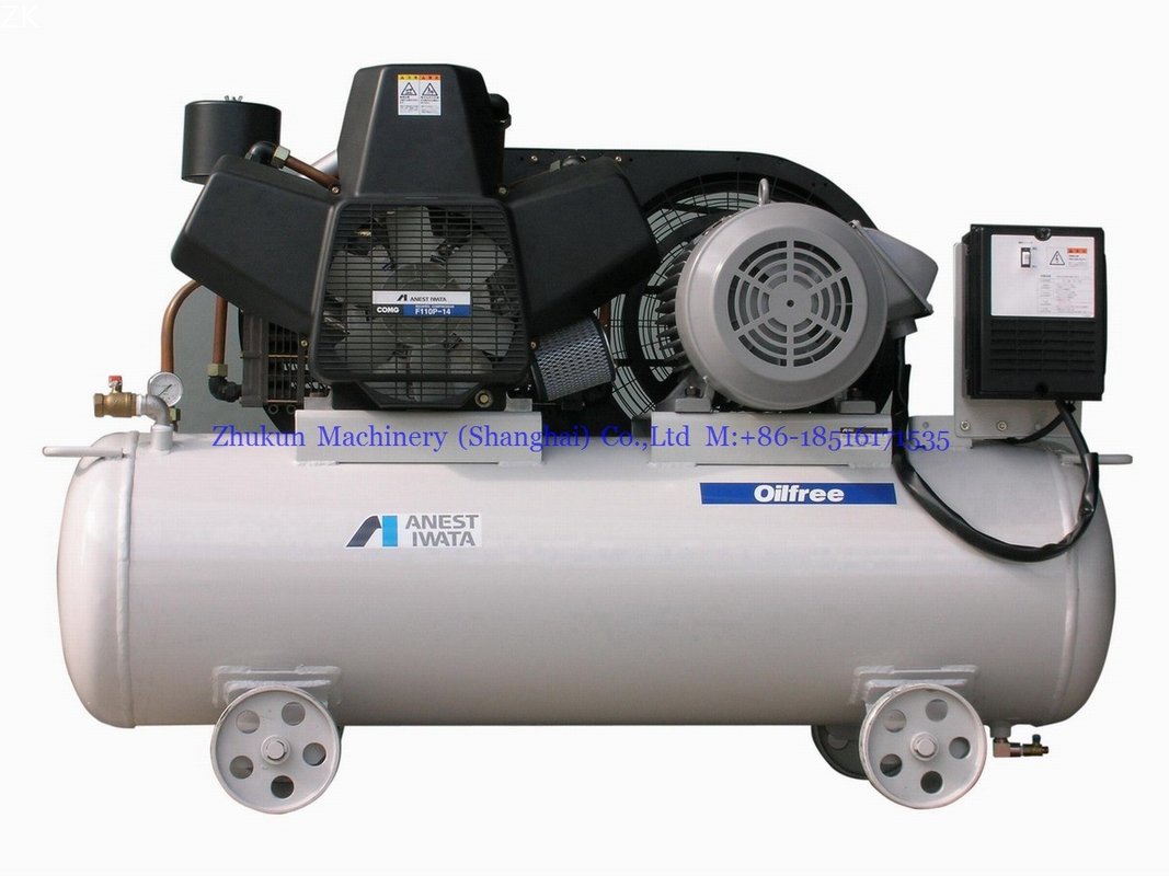 7.5kw10bar reciprotating piston air compressor low noise oil free for instrument
