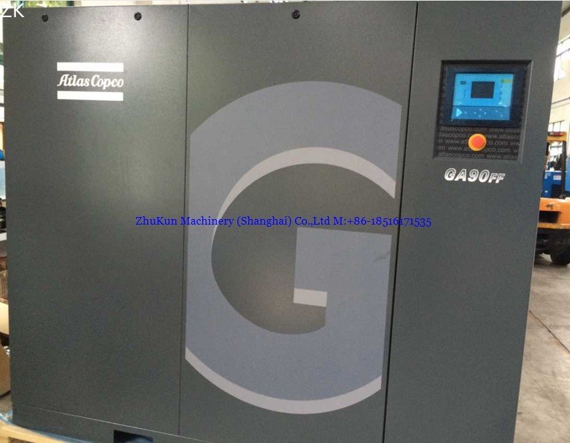90kw air cooling top quality 8bar Atlas copcoGA90 FF air screw compressor for auto parts production